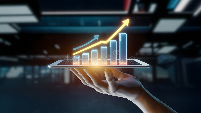 Technology and Business Success Concept with Digital Data Visualization ...