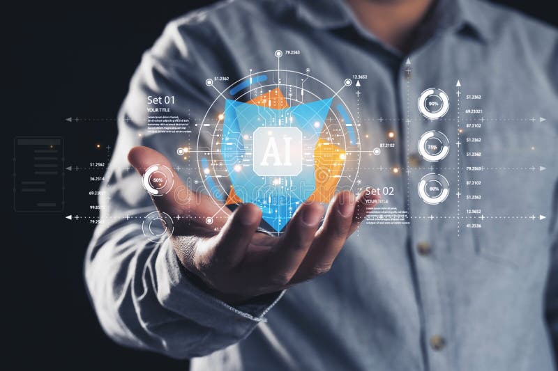 Technology on Businessman Hand ,virtual Graphic Global Internet Connect ...