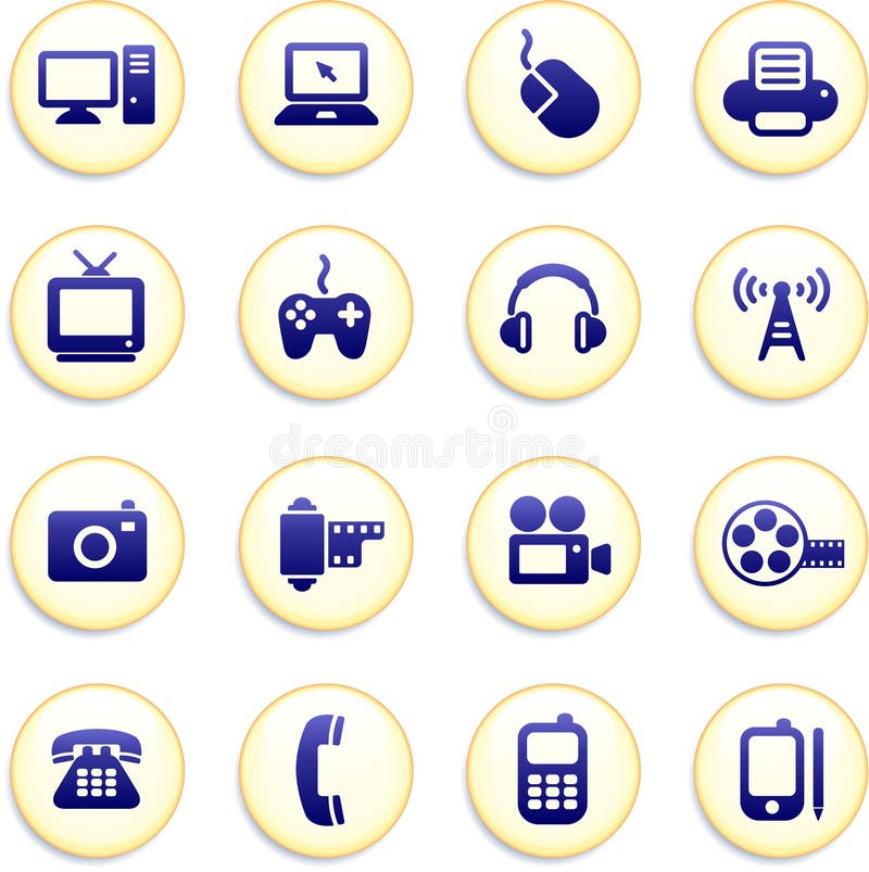 Technology Buttons stock illustration. Illustration of design - 36590130