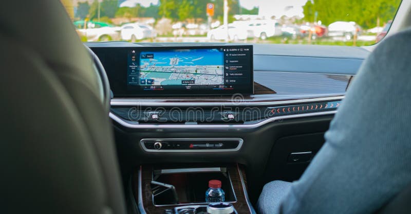 Technology in Car with GPS Navigator for Combine with Interior Design ...