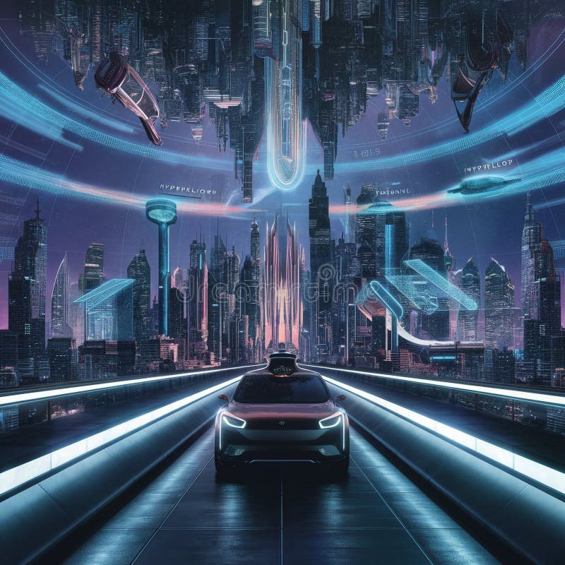 Technology Car Virtual Image Photo Background Stock Photo - Image of ...