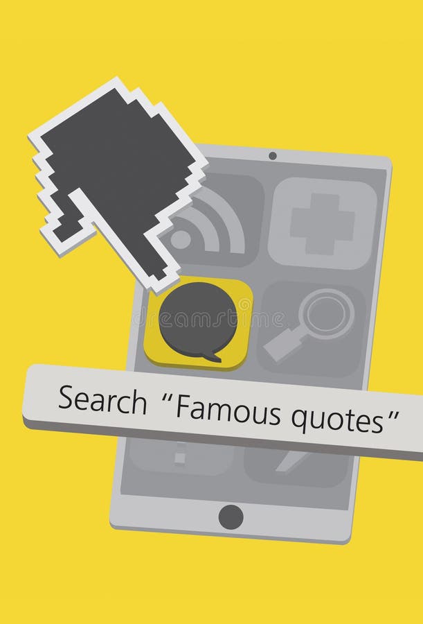 Technology Cell Phone Icons with Quote App Illustration Stock ...