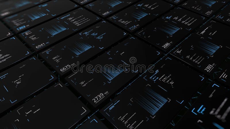 Technology Cells with Neon Digital Data. Animation Stock Illustration ...