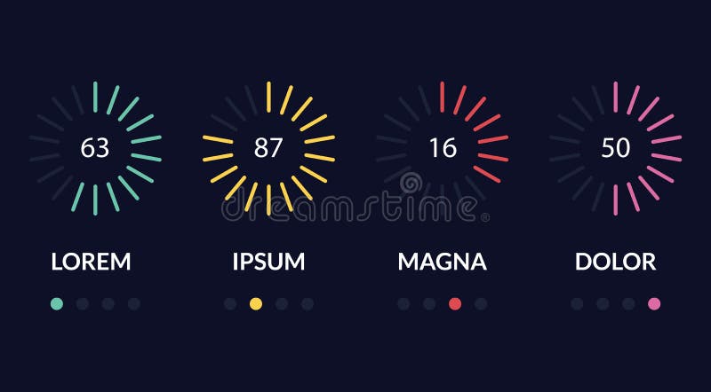 Technology Chart Infographic. Round Progress Bar User Interface Design ...