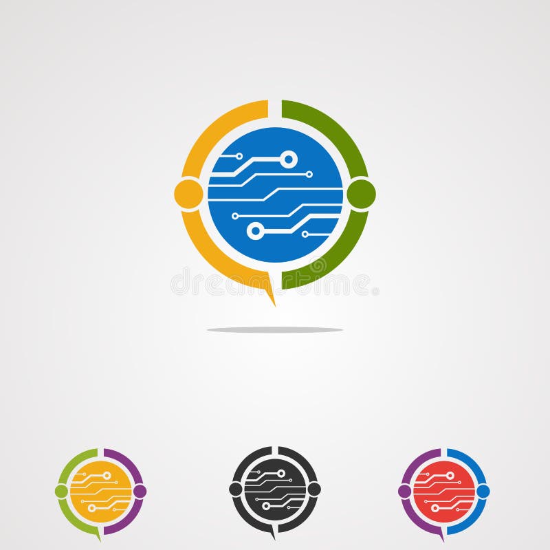 Technology Chat Human Logo Vector, Icon, Element, and Template for ...