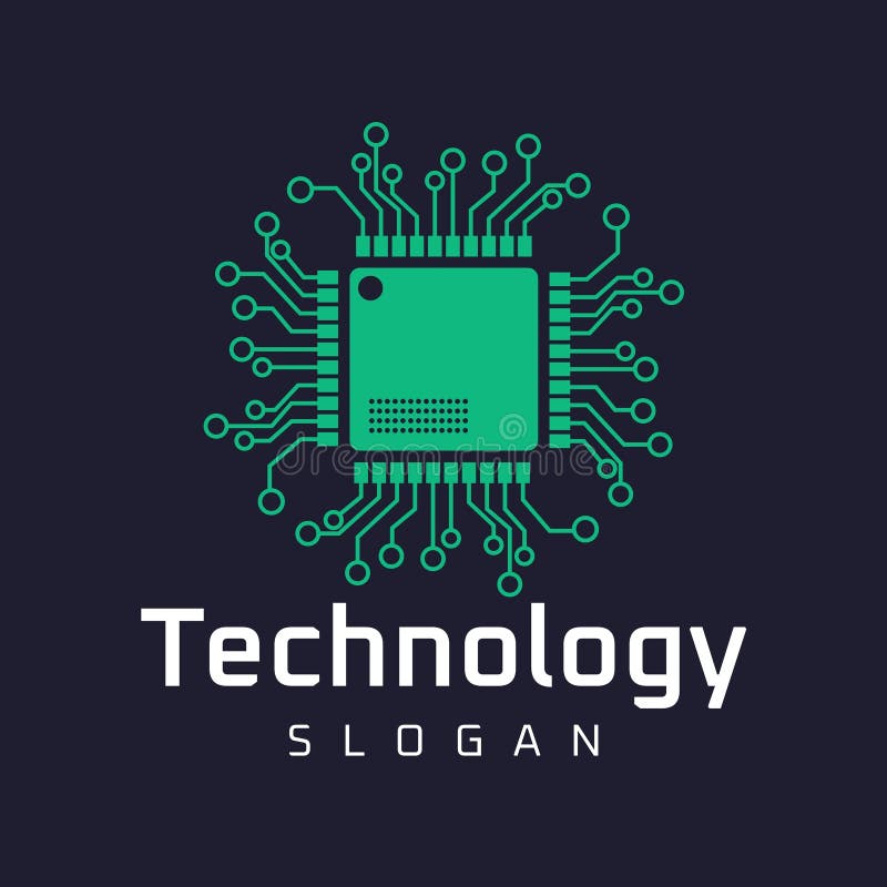 Technology Chip Logo Circuit Processor Icon for Modern Tech and it ...