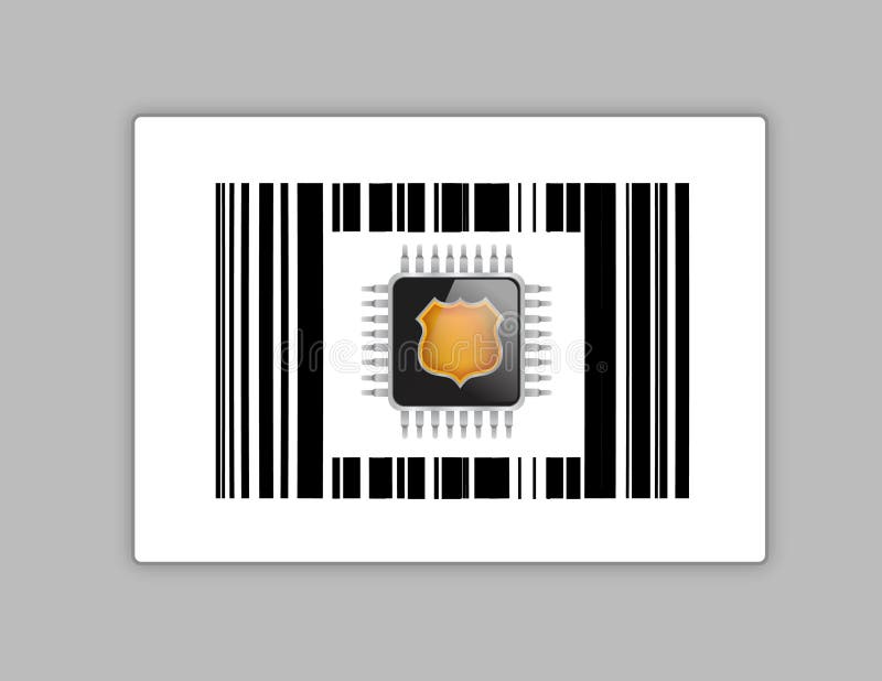 Technology Chip Upc or Barcode Stock Illustration - Illustration of ...