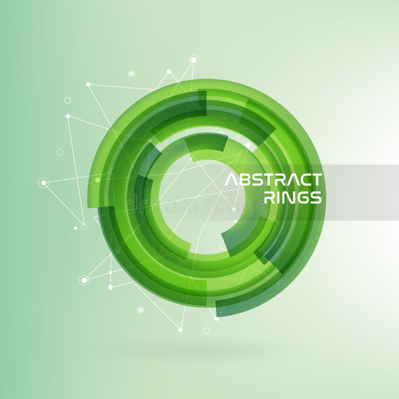 Technology Circle with Data Lines. Green Abstract Background Stock ...