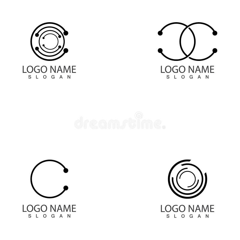Technology Circle Logo and Symbols Vector. Stock Vector - Illustration ...