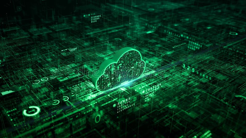 Technology Cloud Computing Transfers Databases To the Cloud. Digital ...