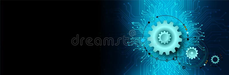 Technology Cogs Computer Banner Background Supply. Stock Illustration ...