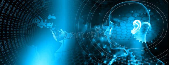 Technology Cogs Globe Background.artificial Intelligence Virtual ...