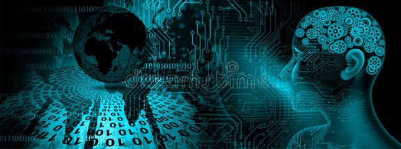 Technology Cogs Globe Background.artificial Intelligence Virtual ...