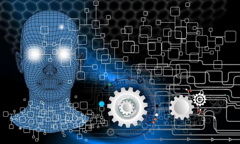 Technology Cogs Globe Background.artificial Intelligence Virtual ...