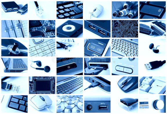 Technology collage stock photo. Image of blackberry, cable - 25298138