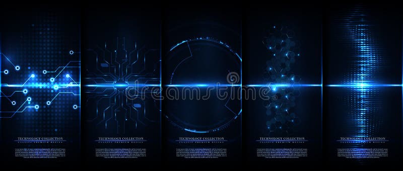 Technology Collection Abstract Modern Cyber Background Template Stock ...
