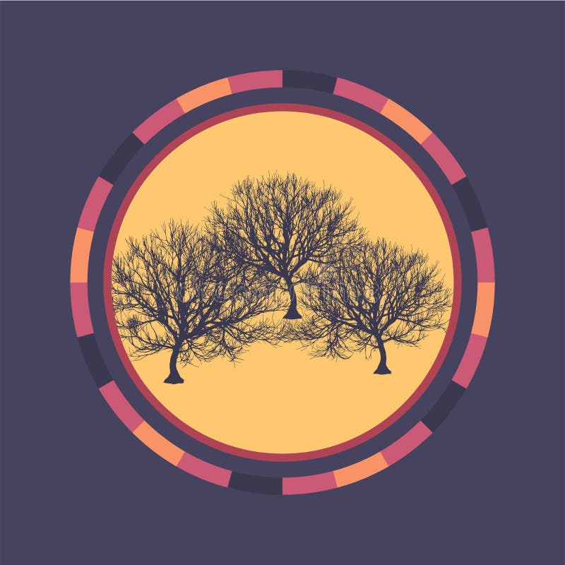 Technology Colorful Round Background with Tree. Abstract Digital ...