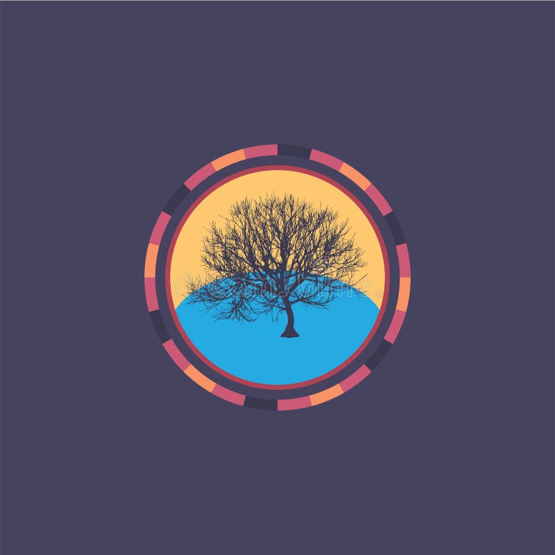 Technology Colorful Round Background with Tree. Abstract Digital ...