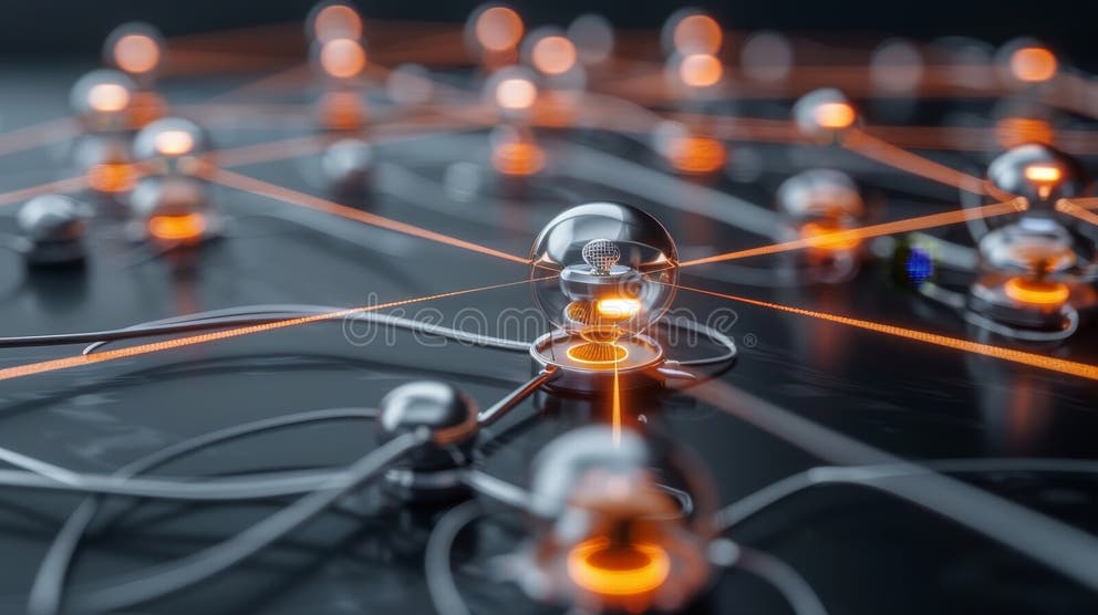 Technology and Communication Concept with Connected Devices, Focus ...