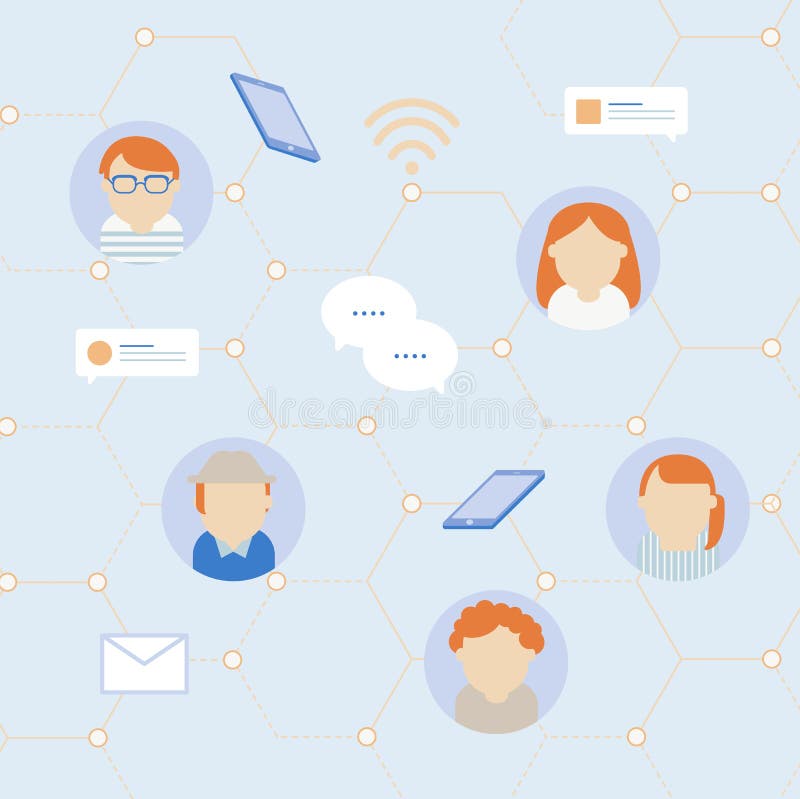 Technology Communication Connection Avatar Vector Illustration Stock ...