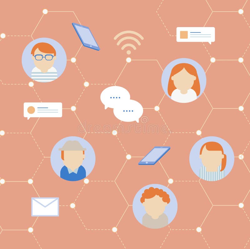 Technology Communication Connection Avatar Vector Illustration Stock ...