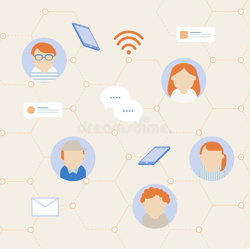 Technology Communication Connection Avatar Vector Illustration Stock ...