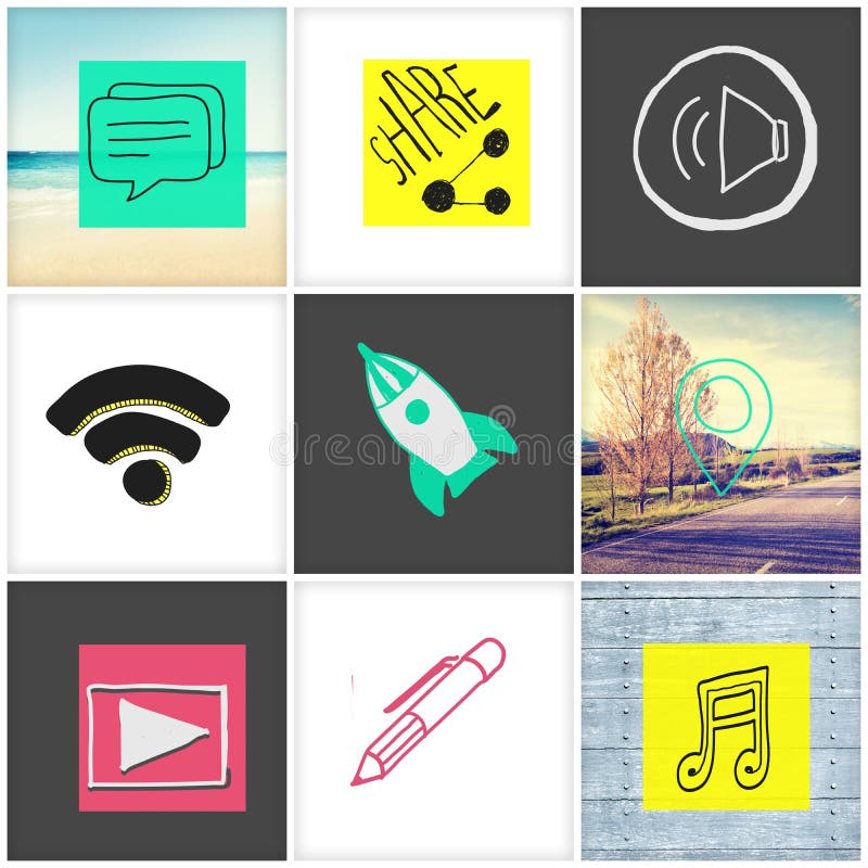 Technology Communication Connection Media Online Concept Stock ...