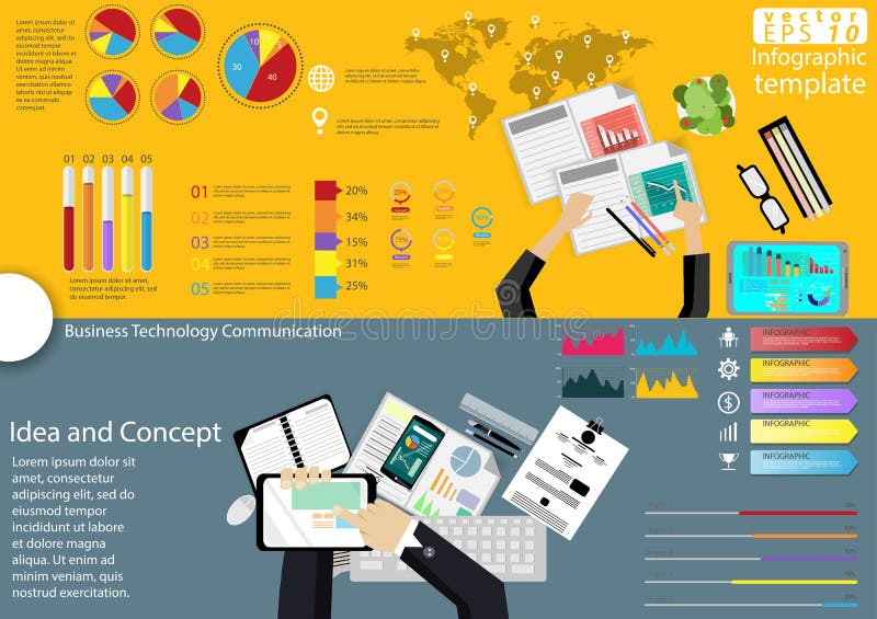 Business Technology Communication Modern Idea and Concept Vector ...