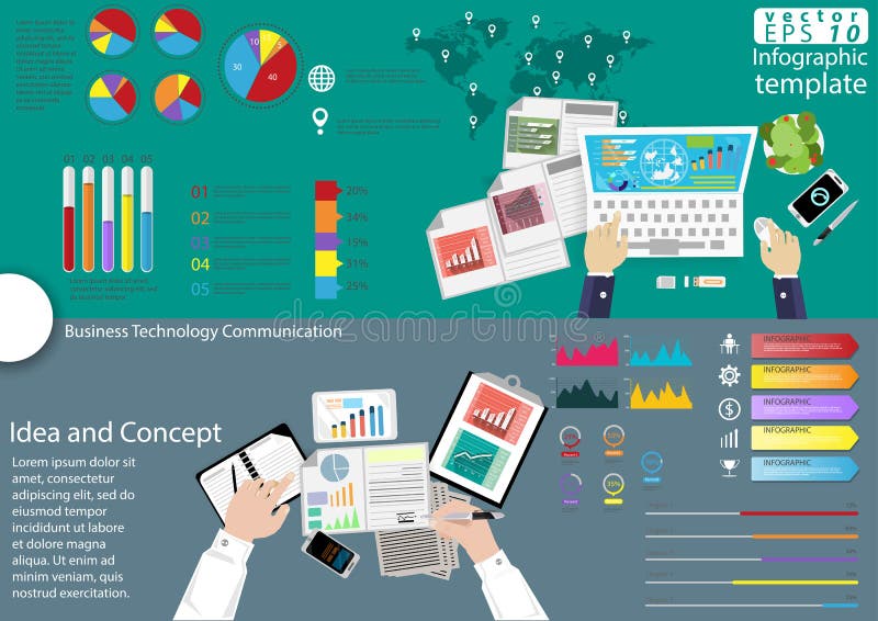 Business Technology Communication Modern Idea and Concept Vector ...