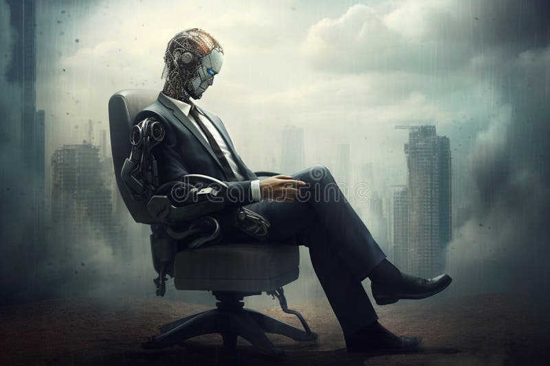 Technology in Competition with Human Resource, Businessman Manpower ...