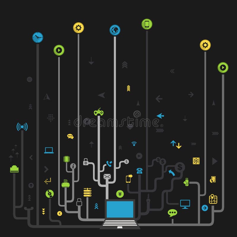 Technology of the computer stock vector. Illustration of arrow - 48854096