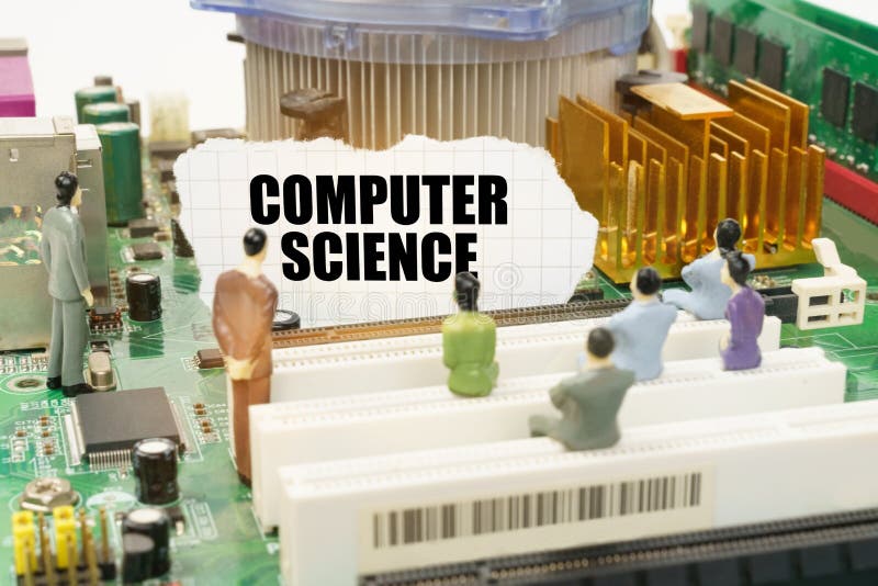 On the Motherboard There are Figures of People and Torn Paper with the ...