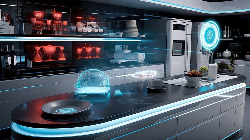 Technology Computer Kitchen Stock Illustration - Illustration of ...