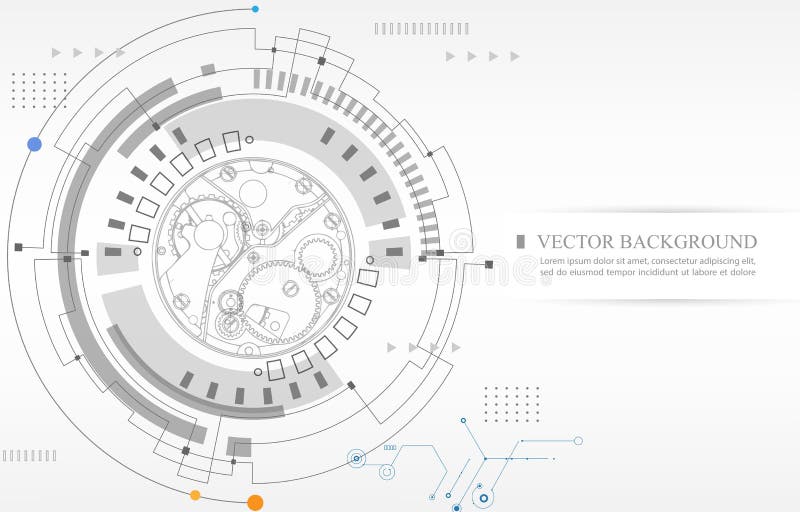 Mechanical Circle Clock Dial Set. Vector Stock Vector - Illustration of ...