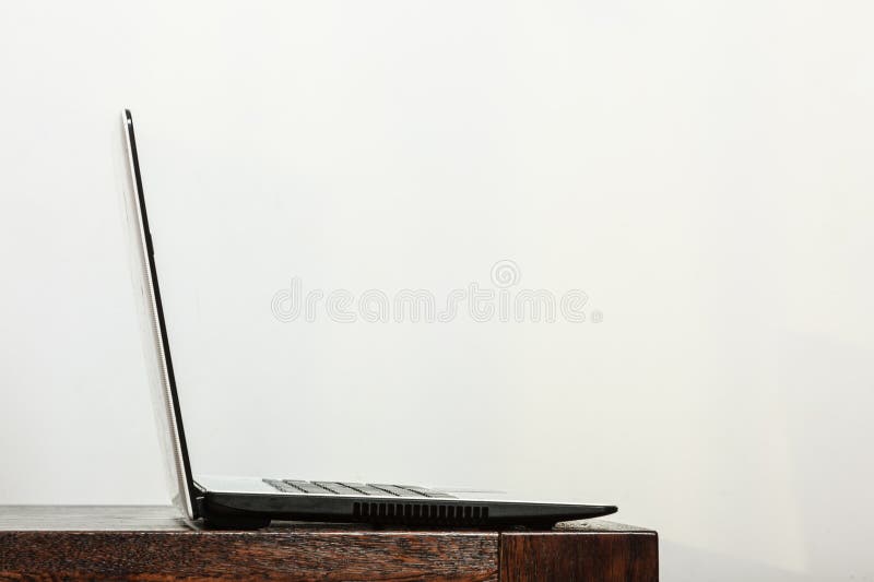 Side View of Laptop Stand on Table. Stock Image - Image of online ...