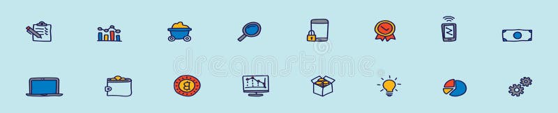 Technology and Computing. Icons Set Cartoon Design Template with ...