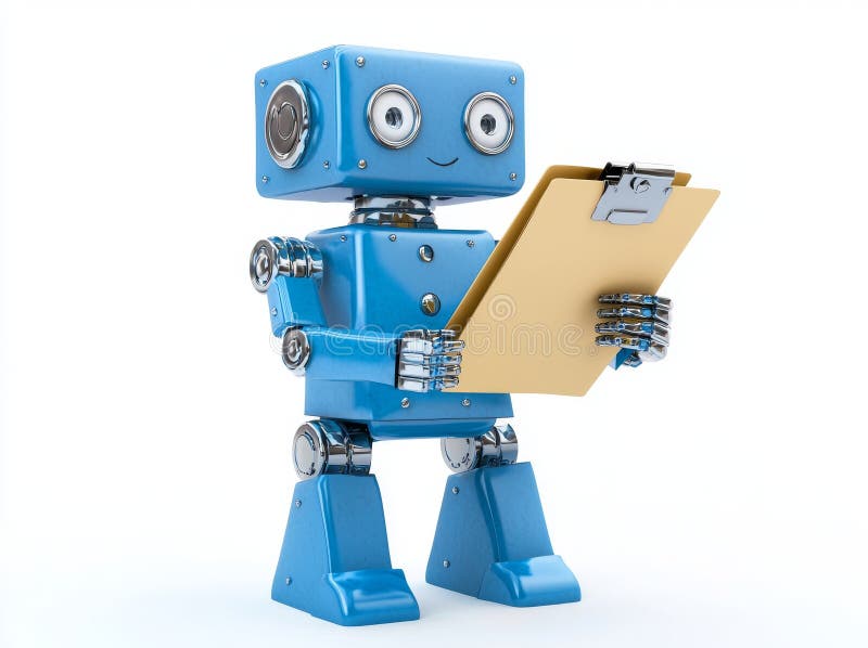 Technology Concept with Assistant Robot Organizing Folders Stock Photo ...