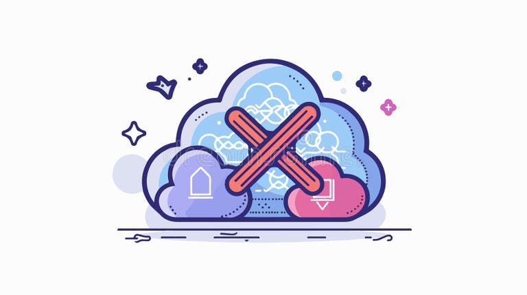 Technology Concept: Cloud Network Disconnection, Data Loss and ...