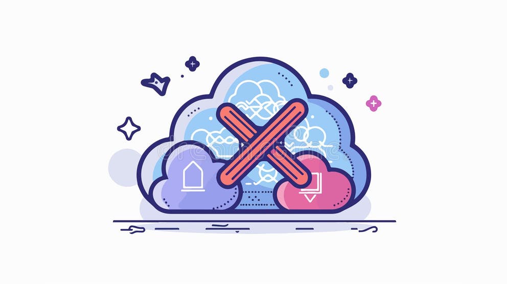 Technology Concept: Cloud Network Disconnection, Data Loss and ...