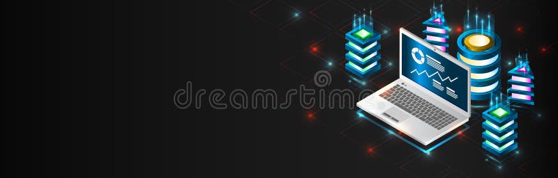 Technology Concept for Data Center with Server or Hosting. Binary Code ... Technology Concept for Data Center with Server or Hosting. Binary Code ...