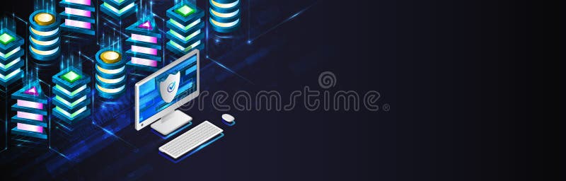 Technology Concept For Data Center With Server Or Hosting Binary Code Structure Big Data