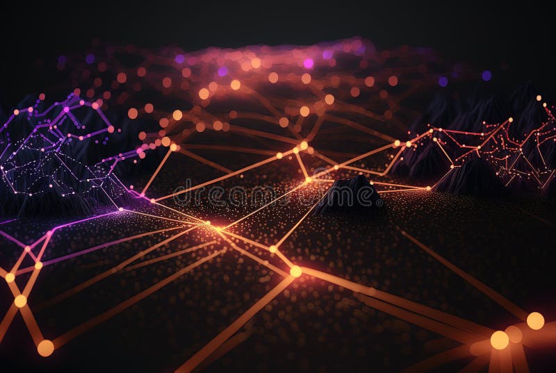 Technology Concept Of Data Flow Data Collecting And Sorting In Digital Abstraction Generated