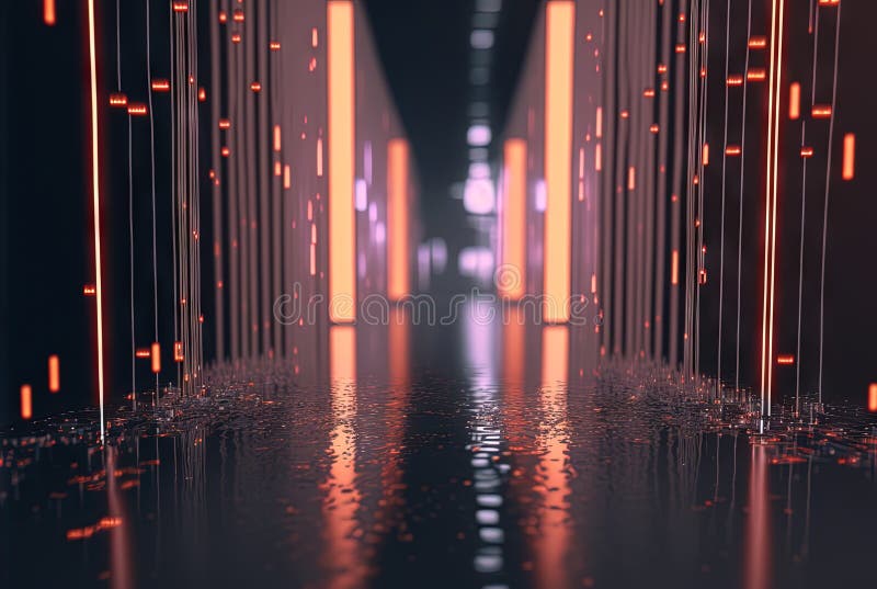 Technology Concept Of Data Flow Data Collecting And Sorting In Digital Abstraction Generated