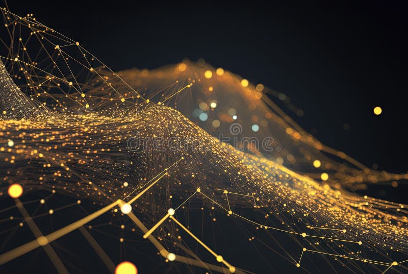 Technology Concept Of Data Flow Data Collecting And Sorting In Digital