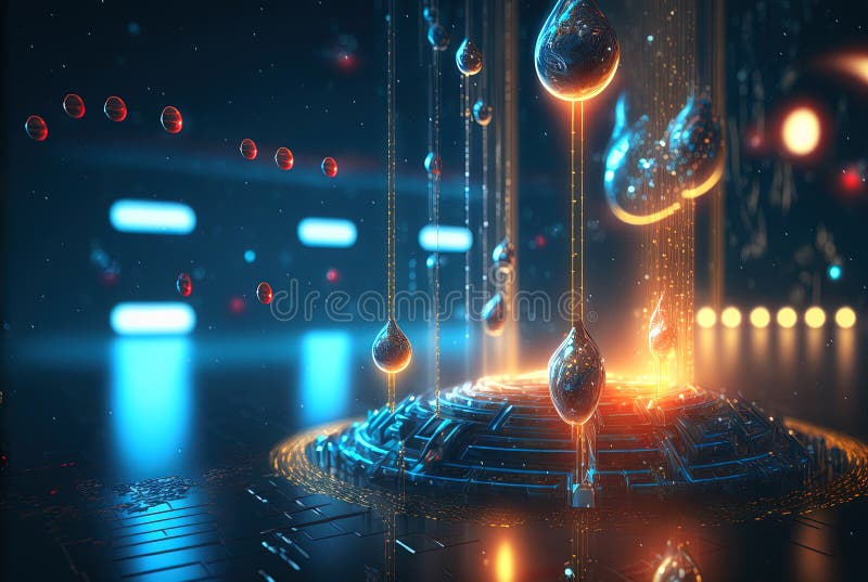 Technology Concept Of Data Flow Data Collecting And Sorting In Digital Abstraction Generated