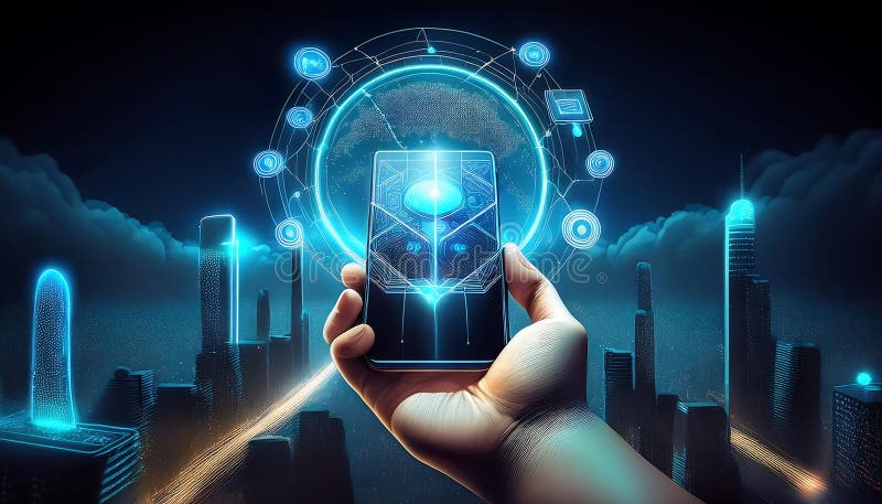 Technology Concept Icon, Digital Smartphone in Hand, Internet of Things ... Technology Concept Icon, Digital Smartphone in Hand, Internet of Things ...