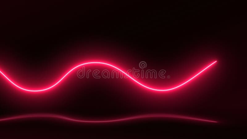 Bright Neon Red Curve Line Abstract Technology Background Stock ...