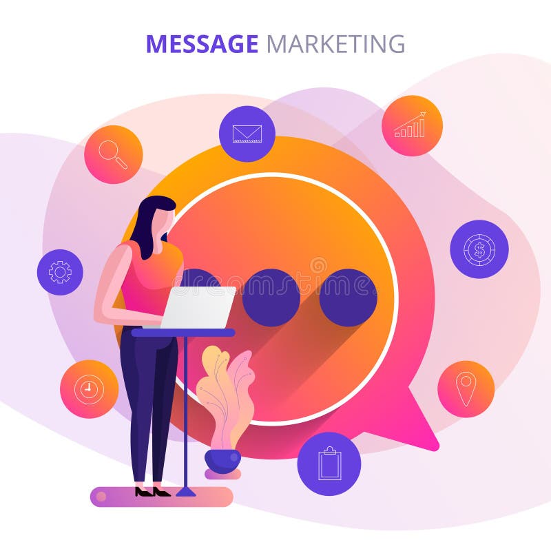 Technology Concept Message stock vector. Illustration of information ...