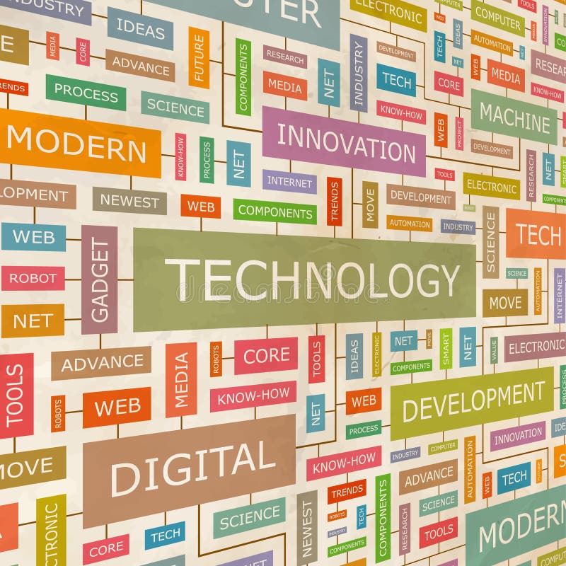 Technology Word Cloud Illustration Stock Vector - Illustration of ...