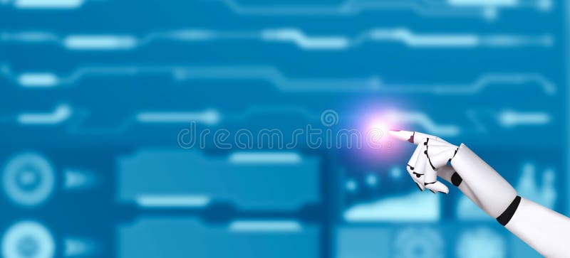 Technology Concept Robotic Hand Pointing Finger Stock Photo - Image of ...